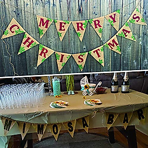 Novelty Place 15Pcs Burlap Banner - 14 Ft Triangle Flag - DIY Hand Painted Home Decorations for Holiday, Birthday, Wedding, Graduation and Party