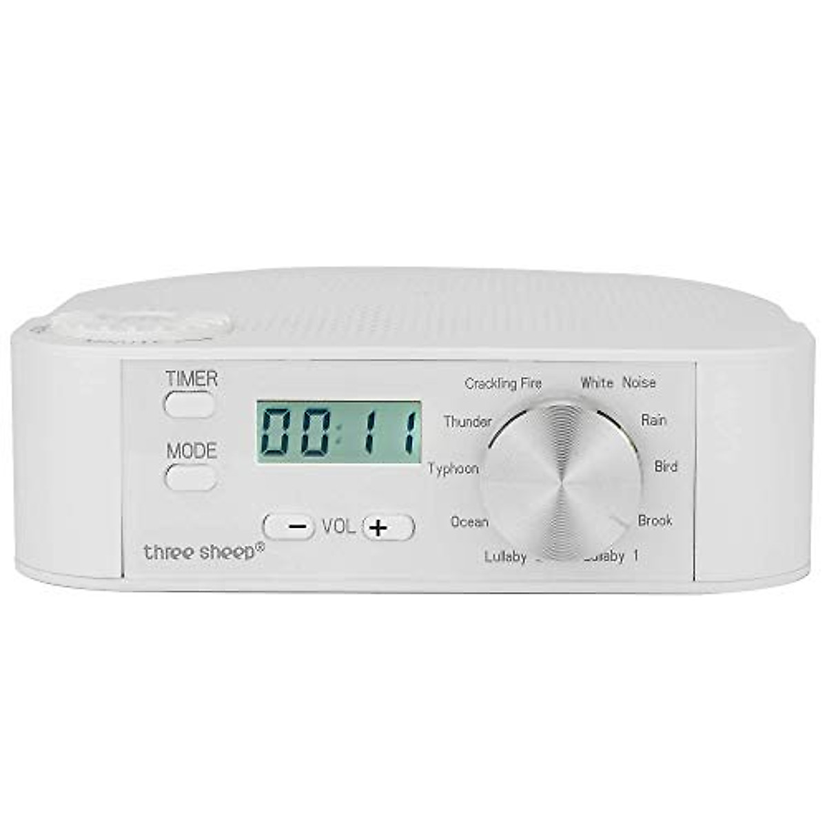 Three Sheep Natural Soothing Alarm Clock White Noise Maker Adults Baby Travel Sound Machine Portable for Sleep with Timer Dual Power Supply USB Charged Or AAA Battery