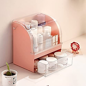 Acrylic Makeup Organizer With Lid Cosmetic Storage Drawers Portable Makeup Organizers Dustproof And Waterproof Box Earring Holder Organizer Jewelry Display Stand For Women
