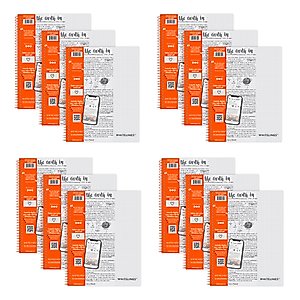 Whitelines Spiral Wire Bound Graph Ruled Notebooks, Premium 20# Gray Paper, 11" x 8.5" 70 Sheets, Makes Your Notes Stand Out and Links Them To The Digital World, Proudly Made in USA (Pack of 12)