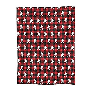 Buffalo Check Tartan Plaid Scots Style Clan Bigfoot Christmas Full Fleece Throw Cloak Wearable Blanket Flannel Fluffy Comforter Quilt Nursery Bedroom Bedding King Size Plush Soft Cozy