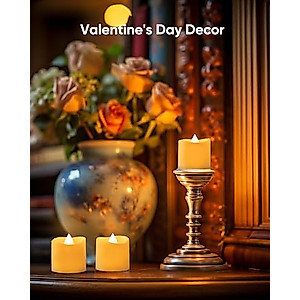 Homemory 24Pack Flameless LED Votive Candles, 200+Hour Long Lasting Electric Fake Candles, Battery Operated Tealights in Warm White for Christmas, Wedding Decor (Ivory Base, Batteries Included)