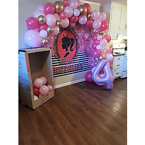 Princess Birthday Backdrop 7x5FT Pink Princess Theme Photography Backdrop for Girls Birthday Party Decorations Photo Props for Girl Party Favor (84x60 inch)