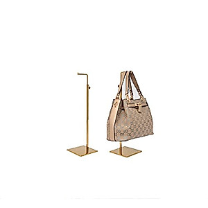 B&NN Adjustable Metal Handbag Rack Tabletop Handbag Purse Display Stand Single Hook Bag Stand Holder (Gold)