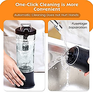 Portable Blender, 600ML Personal Blender for Shakes and Smoothies Mini Blender USB Rechargeable, Two Blend Modes, 20 oz Handheld Blender with 6 Ultra-sharp Blades for Travel, Office and Sports