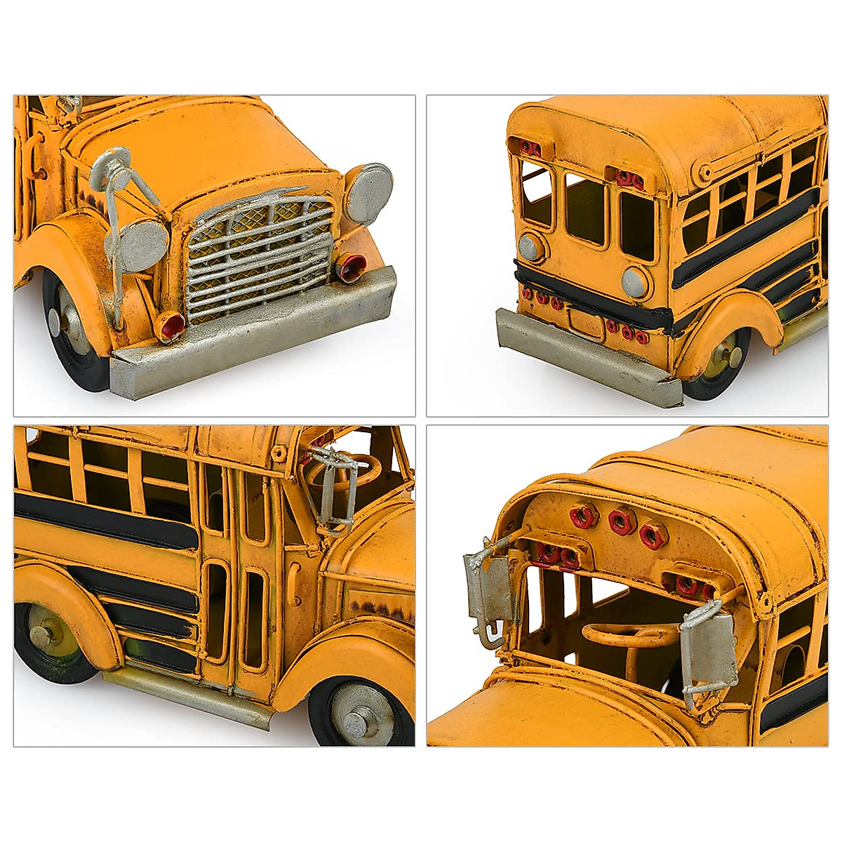 DS. DISTINCTIVE STYLE Handcrated Metal School Bus Retro Classic Vehicle Desk Decor
