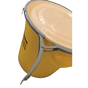 Eagle 20 Gallon Plastic Drum with Lid, Metal Lever-Lock, 20.4"x20.9", Salvage Drum Made of Durable, Lightweight HDPE, Withstands Weather and Chemicals, Made in USA, Yellow, 1654