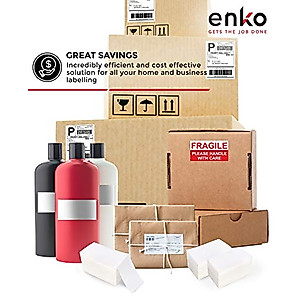 enKo 4 x 6 Thermal Labels Fan Fold Labels Compatible for Rollo Printer Labels - 1 Stack of 500 4x6 Label Zebra Printer - Mailing Postal Label Paper, Perforated, Permanent Adhesive