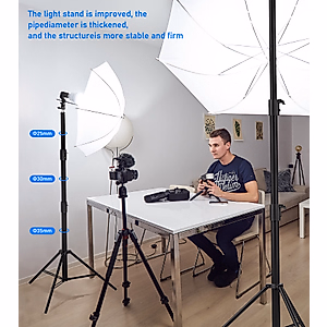 Photography Light Stand 9.2ft/110'', Sdfghj Heavy Duty Light Stand Aluminum Alloy Spring Cushioned Tripod for Ring Lights, Strobe Light, Reflectors, Softboxes, Umbrellas, Speedlite Flashes, 280cm