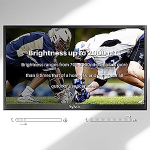 SYLVOX 55 Inch Outdoor Smart TV QLED 4K UHD Waterproof TV, 2000NIT High Brightness Built-in Google Assistant Anti-Glare, Suitable for Outdoor Shaded to Bright Light Areas (PoolproQLED Series)