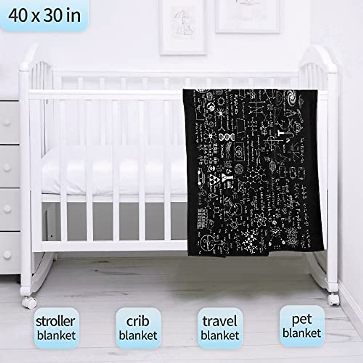 Science Formulas Chalkboard Math Physics Equation Blanket Flannel Throw Lightweight Super Soft Cozy Blankets for Couch Bed Sofa Chair, Gift for Birthday Thanksgiving Christmas 80"x60" for Adult