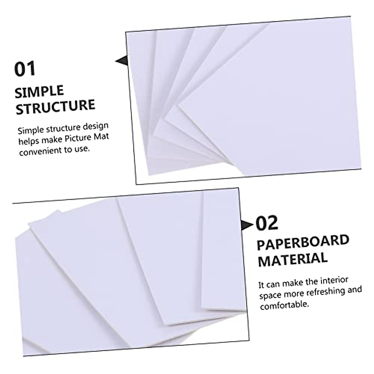 SEWACC 60 Pcs Photo Frame Paper mat Board Center Backer Boards for Picture Frame Art Picture mat Picture Frames mats Photo Frame mat White Picture Frames Cut Frame Liner Paper jam Square