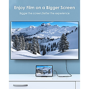 LENTION USB C to HDMI Adapter 4K@60Hz,Thunderbolt 3/4 to HDMI Adapter,HDMI to USB-C Adapter,USB-C Compatible 2023-2016 MacBook Pro,New iPad/Surface/Mac Air,Galaxy,Pixelbook,XPS etc(CU607,Space Gray)