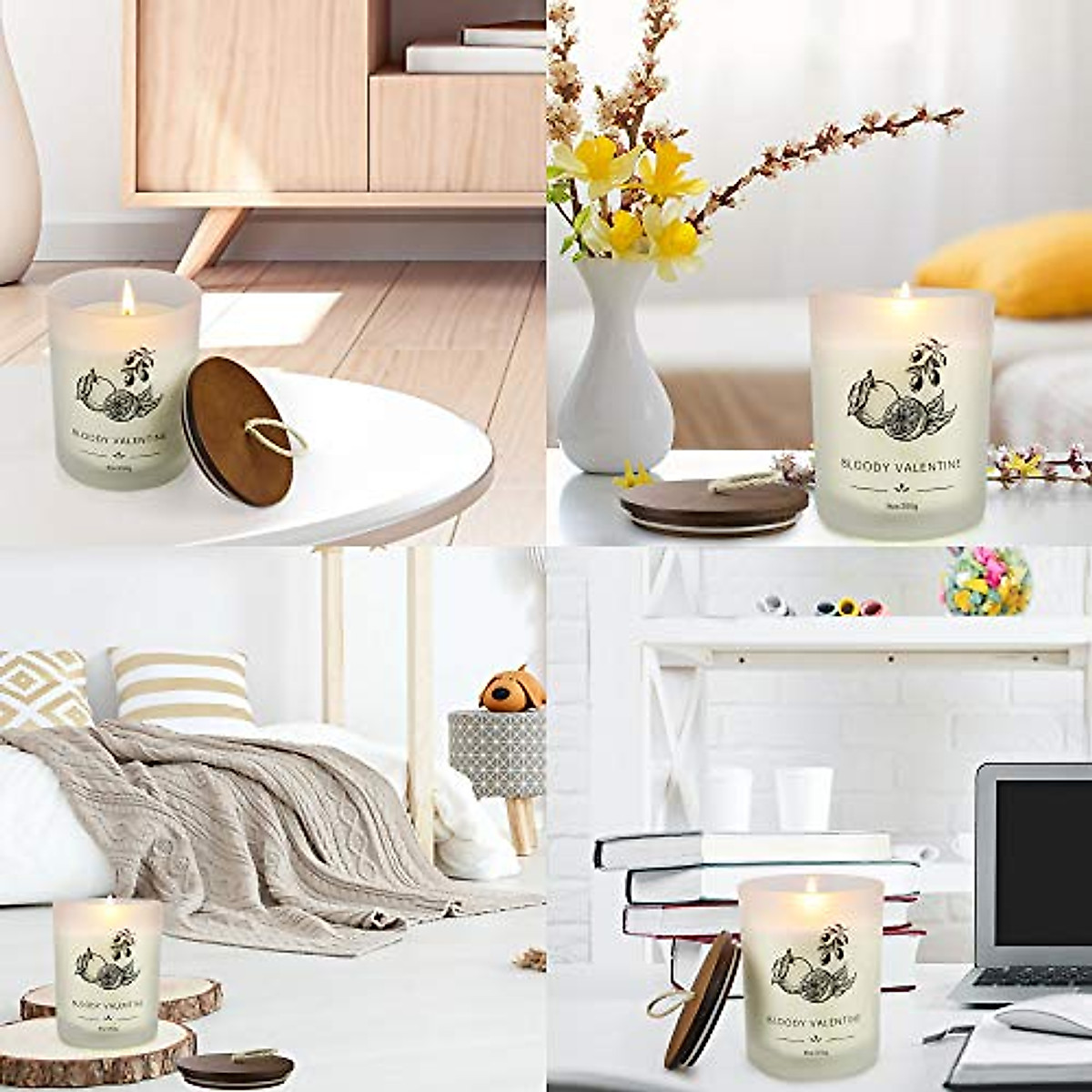 4 Pack Candles for Home Scented, Aromatherapy Candles Gifts Set for Women, Soy Wax 200 Hour Long Lasting Jar Candles Gift for Birthday Mom Christmas Thanksgiving Day Present