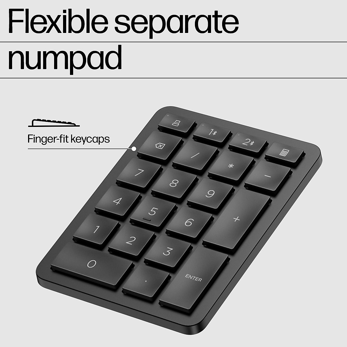 HP 960 Ergonomic Wireless Keyboard - Connect 3 Devices with Bluetooth & Unifying Dongle Connectivity - 20 Programmable Keys, Detached Numeric Keypad - Extra-Large Foam Wrist Rest, Long Battery Life