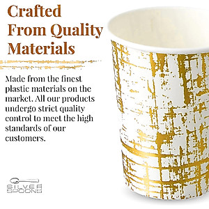 SILVER SPOONS (18 - Pack 9 Oz.) Elegant Disposable Coffee Cups - Drinking Hot Cups For Coffee, Tea, Hot Chocolate & All Sort Of Beverages, Paper Coffee Cups, Gold