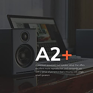 Audioengine A2+ Plus Powered Bluetooth Speakers and DS1 Desktop Speaker Stands Bundle (Black)