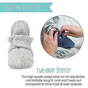 Zutano Cozie Fleece Baby Booties with Grippers, Stay-On Baby Shoes, Bundle, 12M