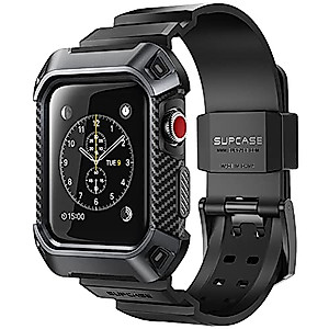 SUPCASE [Unicorn Beetle Pro] Case for Apple Watch 3 [42mm], Rugged Protective Case with Strap Bands for Apple Watch Series 3/2/1 (Black)