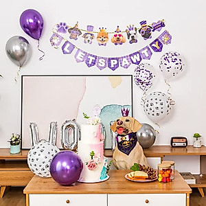 Dog Birthday Party Supplies, Dog Birthday Hat/Bandana/Bowtie/Balloon/Flag/Banner for Small Medium Large Dogs Pets, Doggie Birthday Party Supplies Decorations