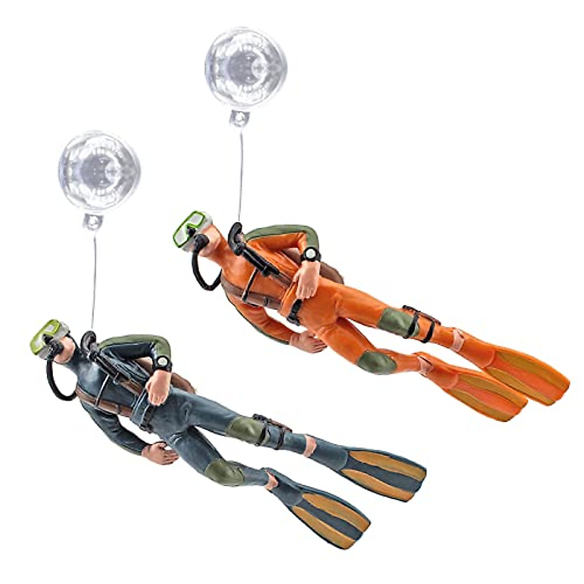 Aquarium Resin Decorations Diver For Fish For Tank Aquatic Pet Supplies With Floating Transparent Ball & Fishing Line Small Aquarium Decorations For Small Tank Betta Fish Aquarium Diver Decor Floating