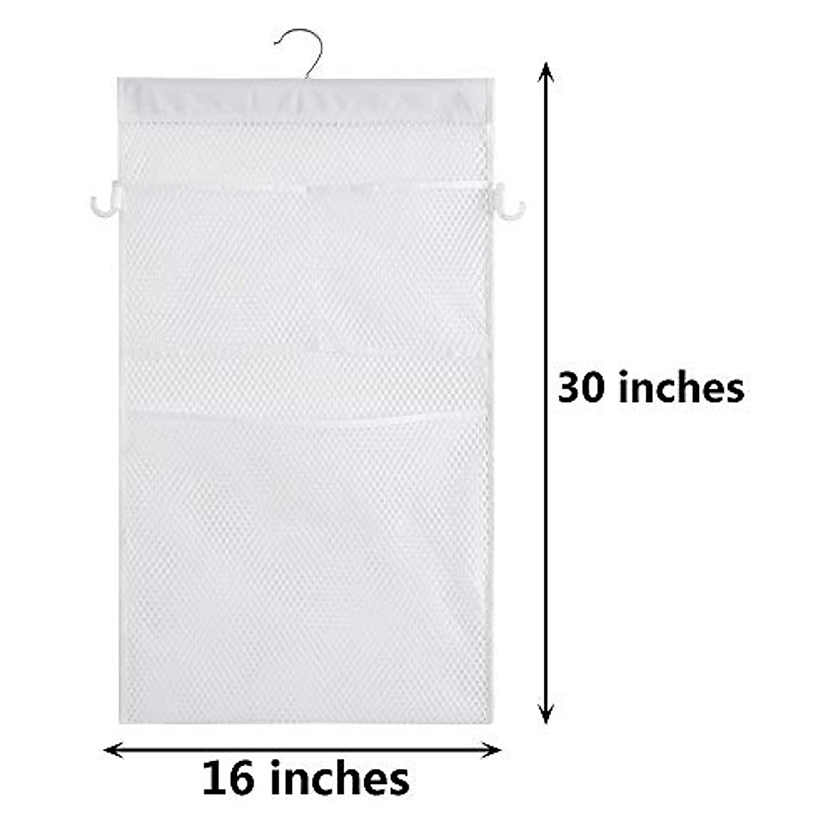 ALYER Multifunctional Bath Toy Organizer,2-in-1Hanging Mesh Shower Caddy,No Suction Cup Needed,Installation Free (White)