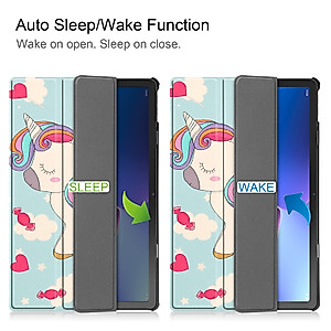 Smart Case for Lenovo Tab M10 Plus (3rd Gen), Ratesell Lightweight Smart Trifold Stand Case Cover with Auto Wake Sleep for Lenovo Tab M10 Plus 3rd 10.6 Inches TB-125F / TB-128F 2022 Unicorn