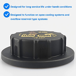 Radiator Pressure Cap, Coolant Reservoir Cap Replace RS-527, RS527, 9C3Z-8101-B, 9C3Z8101B Compatible with Ford 6.0 7.3 Powerstroke - Explorer F150 F250 F350 Mustang Taurus, Lincoln, Mercury, More