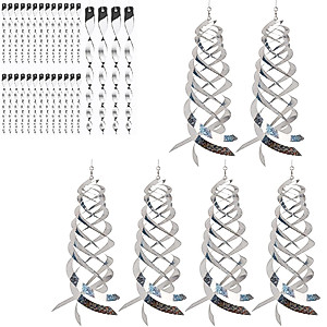 Hausse 30 Pack Reflectors Scare Rods & 6 Pack Spiral Reflectors Silver Mylar Spinner