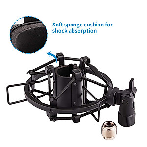 LYRCRO Microphone Shock Mount Holder Clip Mic Anti-Vibration for 22mm-26mm Diameter Dynamic Mic Like Shure SM58 58S SM57 PAG48 Sennheiser E835 E845 AKG D5S Samson Q7 Q8 Behringer Xm8500