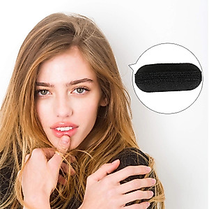 11 Pieces Sponge Volume Hair Bases Set Bump it Up Inserts Styling Tools Bump Up Combs Clips Sponge Hair Bun Updo Accessories for Women DIY Hairstyles(Black, Brown)