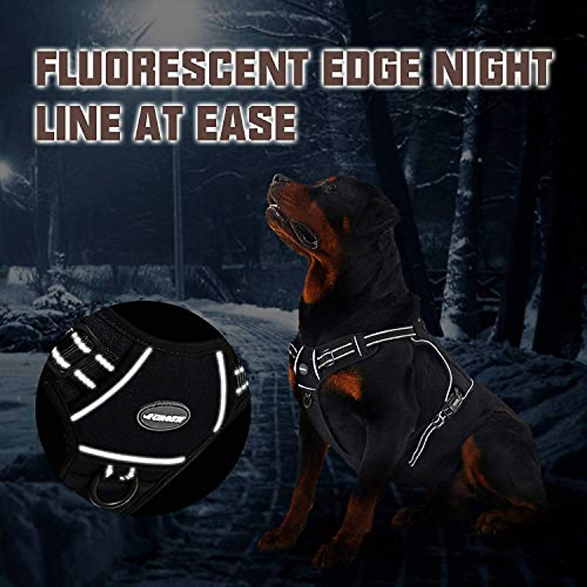 AUROTH Tactical Dog Harness for Small Medium Large Dogs No Pull Adjustable Pet Harness Reflective K9 Working Training Easy Control Pet Vest Military Service Dog Harnesses (L, Black Ink)