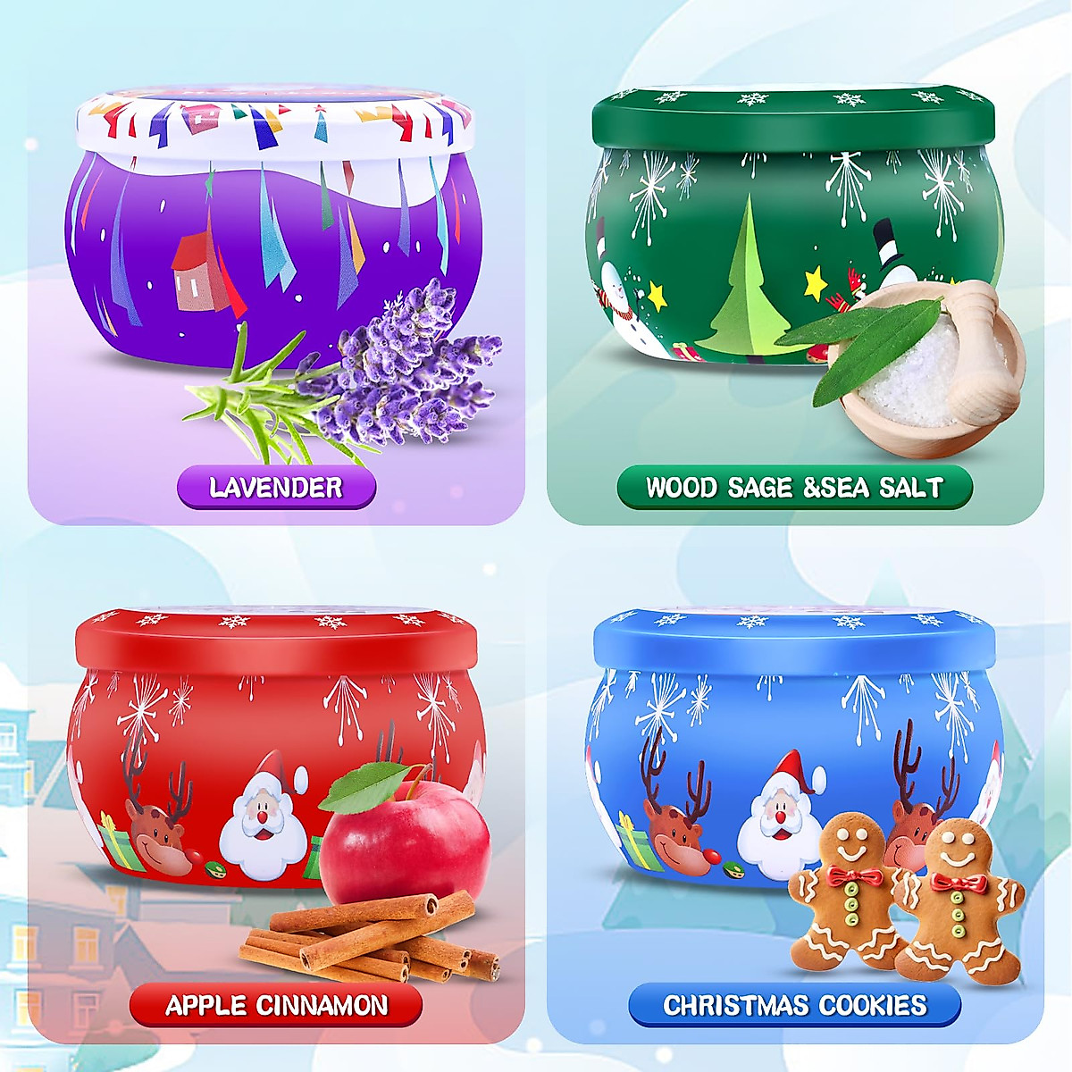 Christmas Scented Candles Gift for Women- Aromatherapy Candle for Home Scented-4.4oz Soy Wax Birthday Gifts Christmas Presents for Mother Friend Wife Sister Xmas-Thanksgiving Christmas Decorations