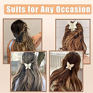 Seneeel 9 PCS Butterfly Hair Clips, 2.7" Medium Butterfly Clips for Thick Thin Hair, Non Slip Cute Matte Hair Claw Clip for Women, Natural Color