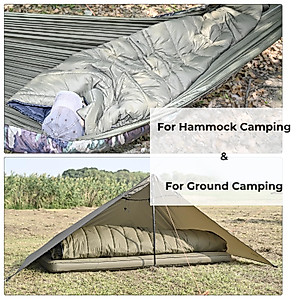 onewind Topquilt with Footbox, Hammock Overquilt Poncho Recycled Nylon Fabric Dupont Sorona Filling, Lightweight Portable Quilt Poncho Camping Sleeping Bag for Camping Backpacking and Hiking, OD Green