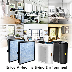 Flintar MK04 True HEPA Replacement Filter, Compatible with AROEVE Air Purifier MK04, MG04JH and DH-JH04, H13 Grade True HEPA Filter, 2-Pack