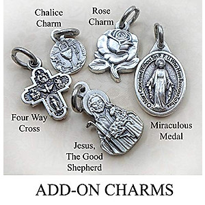 St. Elizabeth Ann Seton Necklace, Keychain or Clip, Swarovski Birthstone Crystal, Initial Charm, Patron Saint, Confirmation Gift, Catholic Jewelry