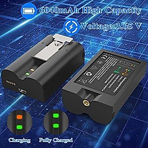 2 Packs 6040mAh 3.65V Lithium-Ion Rechargeable Battery and USB Charging Station Compatible with Ring, for Video Doorbell 2/3/4 and Spotlight Cam Battery(Not for Spotlight Pro/Plus,Stick Up Cam)