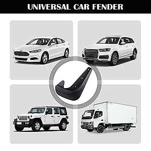 Salior 4PCS Car Mud Flaps,No Drilling Required Splash Guards Bendable Mud Guard for Car,Universal Mud Flaps for Trucks Protects Front & Rear Wheel Automotive Exterior Accessories