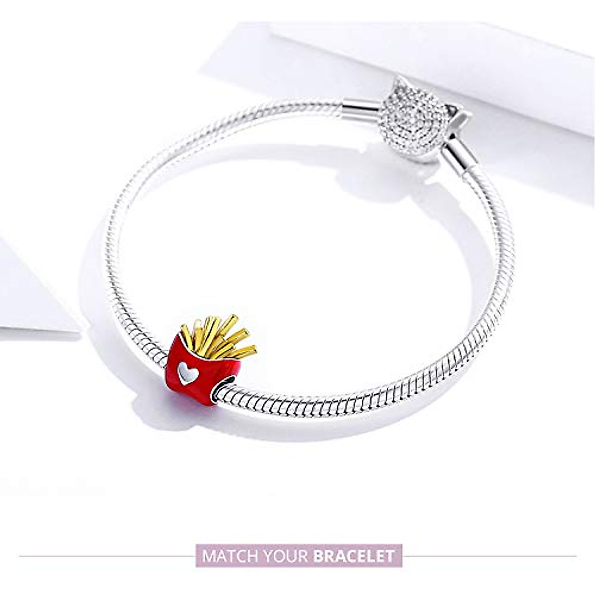 Sweets Candy Charm Bead for Bracelets Original 925 Sterling Silver Birthday Mother's Day Christmas Charms for Pandora's Bracelets Or Necklace Family Mom Wife Sister Gift For Her (Chips Charm)