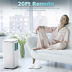 Deeyeh 8000 BTU Portable Air Conditioners,Quiet Room Portable AC Unit up to 350 Sq Ft,3 in 1 Compact Cooling Unit with Dehumidifier and Fan Functions,Portable AC with Remote Control