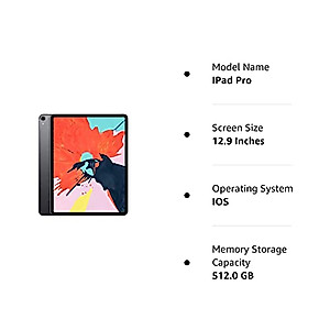 2018 Apple iPad Pro (12.9-inch, Wi-Fi, 512GB) - Space Gray (Renewed)