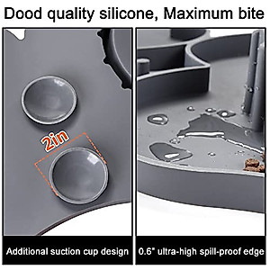 Dogvingpk Spill Proof Dog Food and Water Bowls Set with Suction Cup and Silicon Mat - Non Tipping Dog Dishes for Small and Medium Sized Dogs