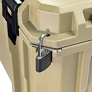 SR-90 Large Crossover Overland Cargo Case, Equipment Hard Case, Roto Molded, Stackable with Pad-Lock Hasp, Strap Mountable, TSA Standard, IPX4 Rated, 90 Liters (Tan)