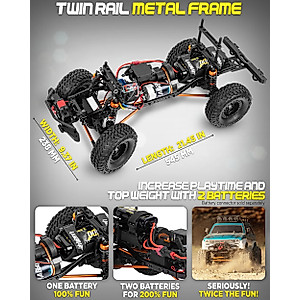 LAEGENDARY RC Crawler - 4x4 Offroad Crawler Remote Control Truck for Adults - RC Rock Crawler, Fast Speed, Electric, Hobby Grade Car - 1:10 Scale, Brushed, Blue - Green