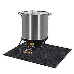 KALASONEER Under The Turkey Fryer Mat,Absorb Oil and Water,Protects BBQ Deck or Patio from Oil,Grease,and Spills, Slip Resistant and Waterproof (Turkey Fryer Mat:36inches x 30inches)