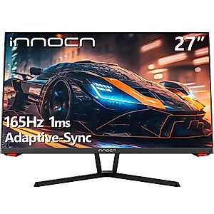 INNOCN 27G1G 27" Gaming Monitor 165Hz / 144Hz / 120Hz 1920 x 1080P FHD 1ms Fast IPS G-Sync Compatible HDMI DisplayPort 99% sRGB LED Computer PC Gaming Monitor, Eye Care, VESA Mountable, Black