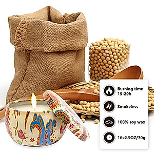 16 Pack Scented Candles Gift Set for Women Aromatherapy Candles for Home Scented Natural Decoration Soy Wax Candles Tin Jar Portable Travel Candles Yoga Mother's Day Valentine's Birthday Day Gifts