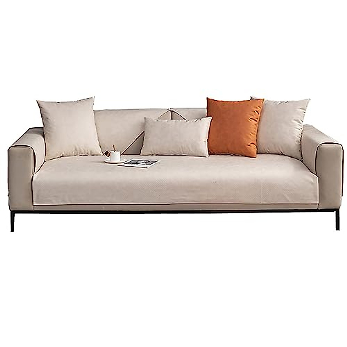 LIANGLAOI Leather Sofa Cover 1 2 3 4 Seater,L Shape Non-Slip Sectional Sofa Slipcover,Plain Color Couch Slipcover for Dogs Cats Pet Love Seat Recliner Armrest Backrest Cover-Baby Blue,1pc-90x240cm