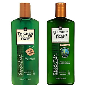 Thicker Fuller Hair Duo Set, Revitalizing Shampoo & Weightless Conditioner, 12 Oz Bottles